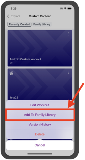 Mobile App ⦁ Family Library – OxeFit